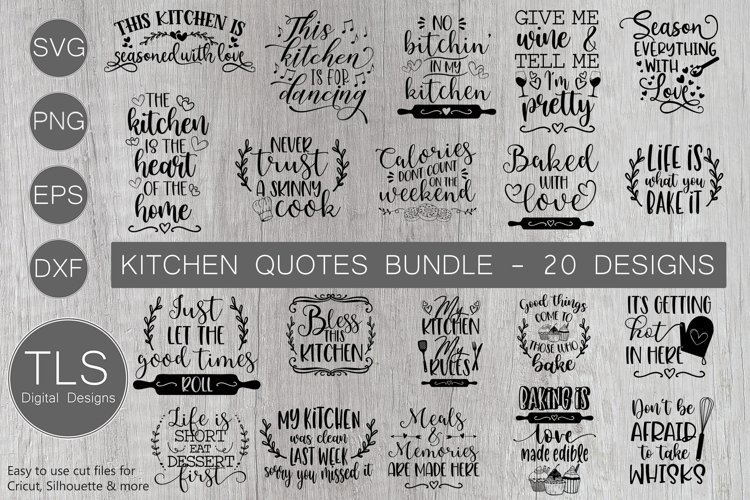 Kitchen Quotes SVG Bundle (1211668) | Cut Files | Design Bundles
