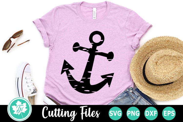 Distressed Anchor - A Vacation SVG Cut File (471137) | Cut Files ...