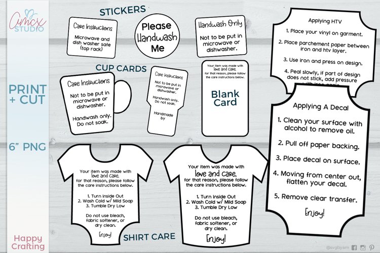 Care Card - Print and Cut Designs (1200286) | Cut Files | Design Bundles