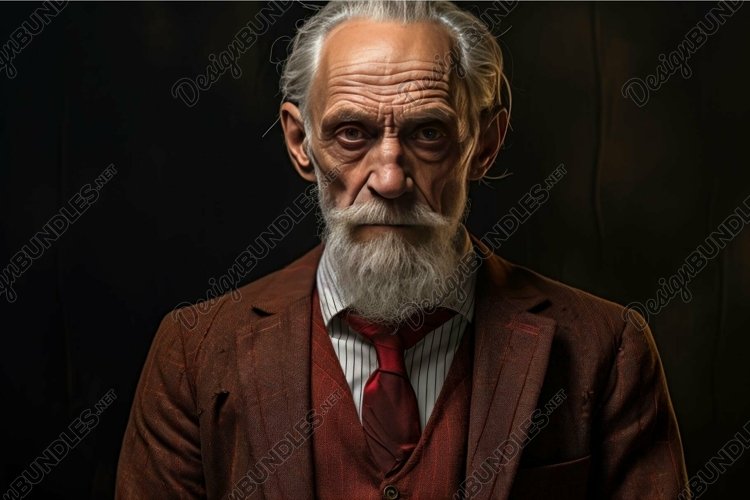 Distinguished elderly gentleman with a serious expression