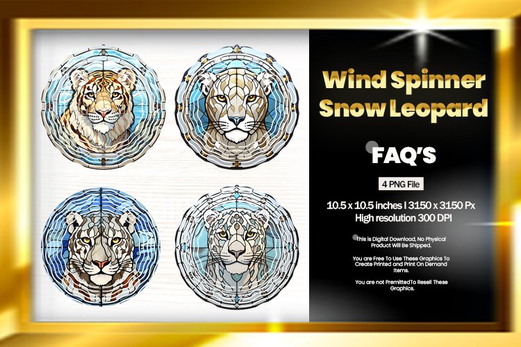 Snow Leopard Wind Spinner Sublimation - 04 (3246103)