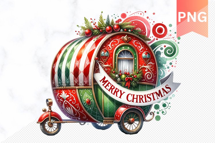 Christmas Whimsical Caravan - Clipart PNG Design