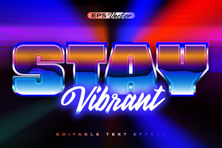 Retro shiny Y2K editable text effect stay vibrant