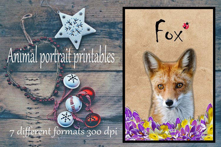 Printable animal portraits in 7 different formats (1285518)