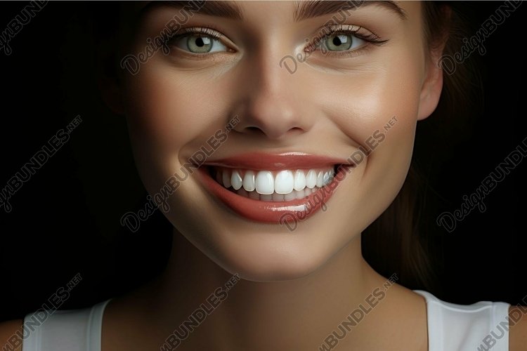 Radiant smile on a young woman's face