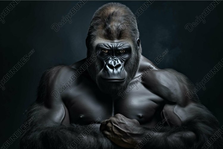 Majestic silverback gorilla in contemplative pose