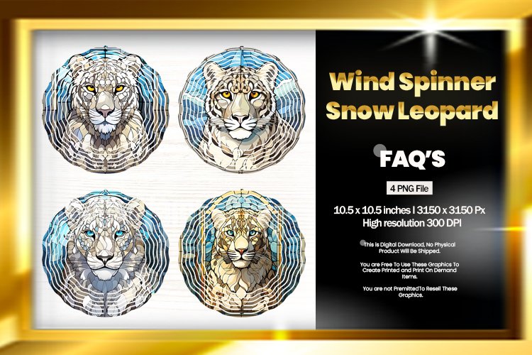 Snow Leopard Wind Spinner Sublimation - 04 (3246123)