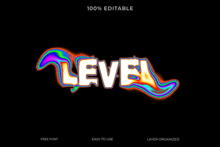 level glow editable text effect (5399938)