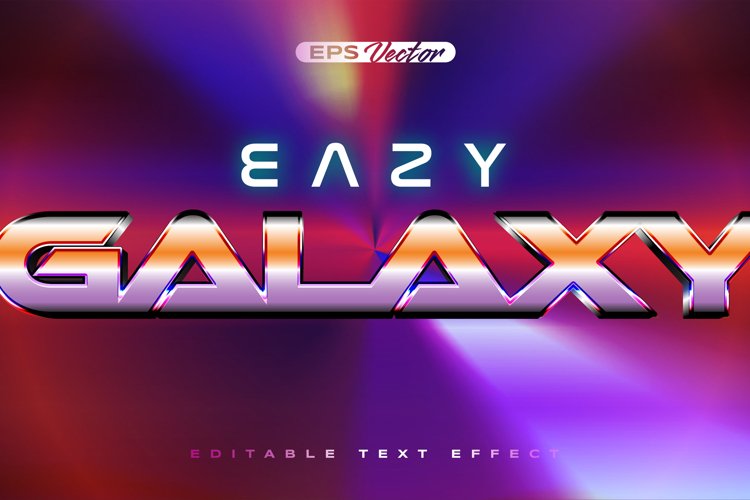 Retro shiny Y2K editable text effect eazy galaxy with future