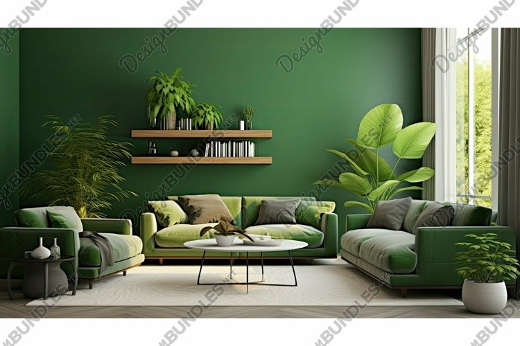 modern green interior wall