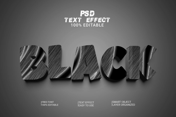 PSD 3D Text effect Style Black (2649748)