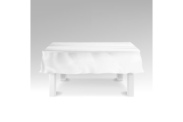 Tablecloth Vector. Realistic Empty Rectangular Table