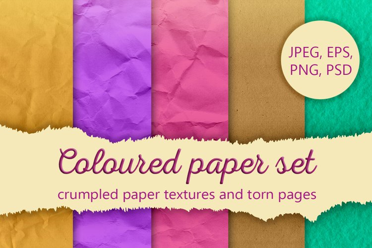 Coloured paper set (149079) | Textures | Design Bundles