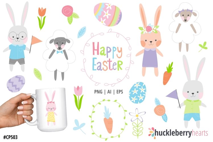Easter Friends Clipart (518988) | Illustrations | Design Bundles