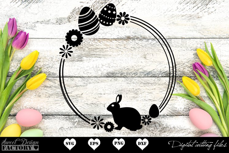 Easter Monogram Wreath Svg