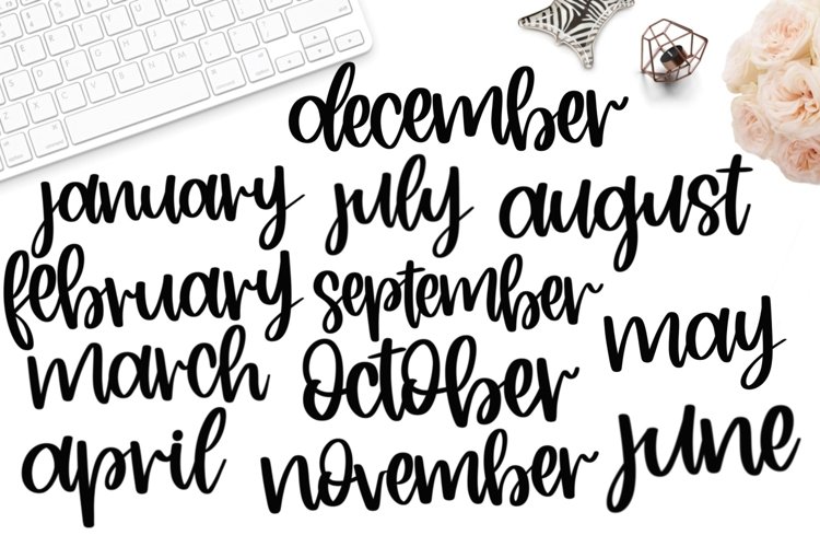 Months of the year svg bundle | Handlettered svg | Cut files (1145012 ...