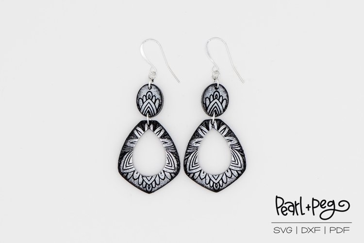 Ruffled Western 2 Part Laser Engrave Earring Download