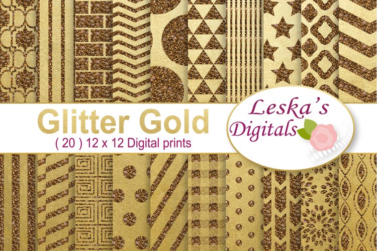 Gold Glitter Digital Paper (14927)