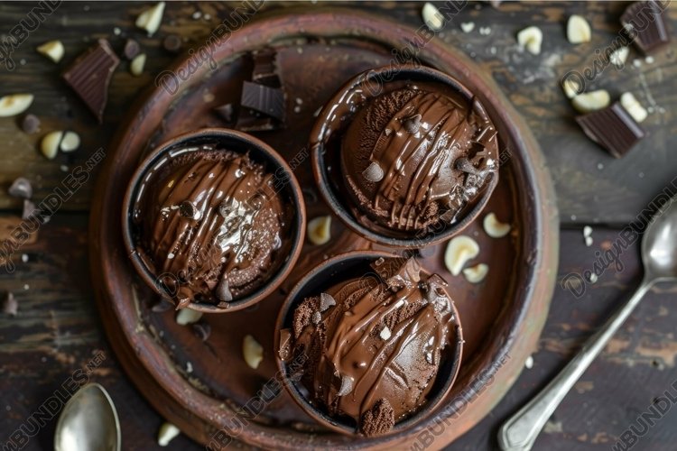 Decadent chocolate mousse dessert with shavings