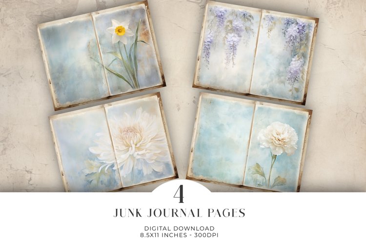 Watercolor Junk Journal Digital Paper Bi-fold (3986803)