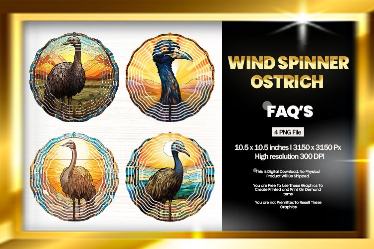 Ostrich Wind Spinner Sublimation - 04 Variations (3215185)
