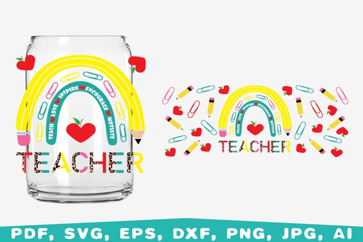 Teacher glass can svg, Teacher svg (2071722)
