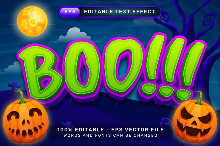 boo text effect and editable text effect