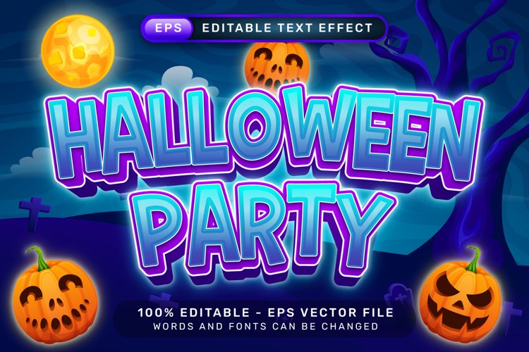 halloween party text effect and editable text effect