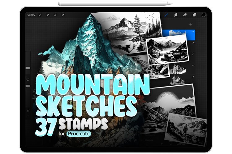 37 Procreate Mountain Sketches