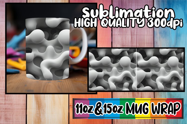 Colorful Inflated Patterns: Sublimation Mug Art