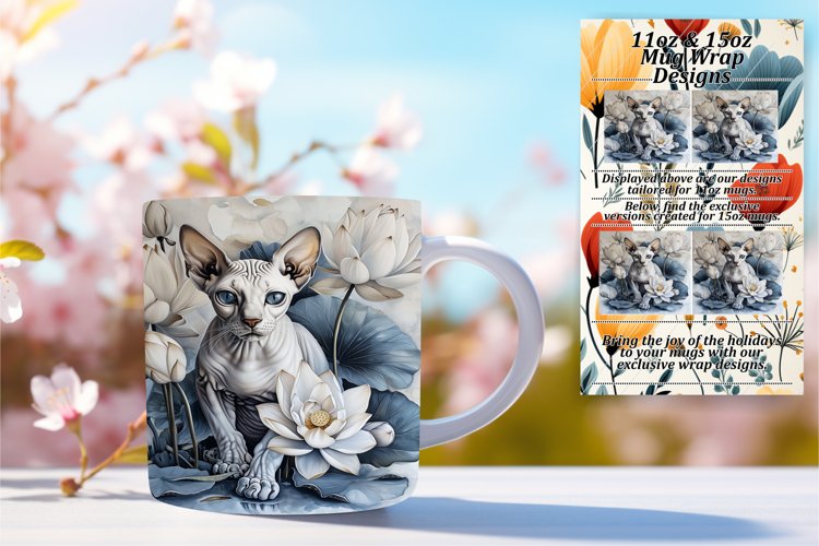 Feline-Inspired Mug Wrap Sublimation