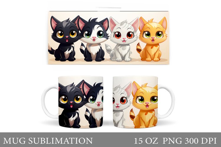 Funny Cat Mug Design. Cute Cat Mug Sublimation (4207201)