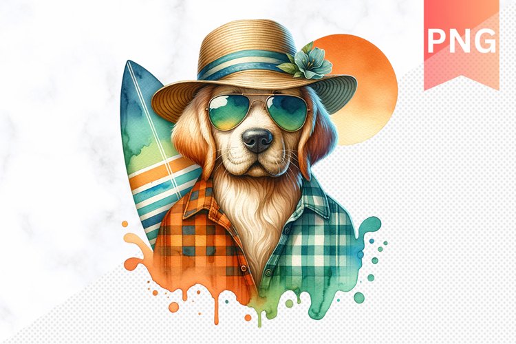 Summer Dog Sublimation - Clipart PNG Design
