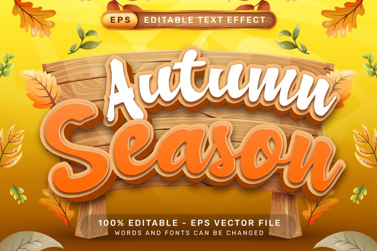 autumn season 3d text effect and editable text effect