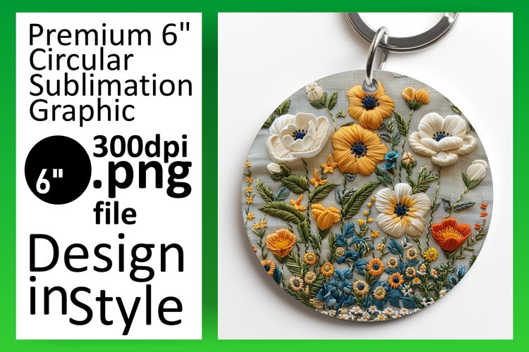 Graceful 3D Embroidered Ornament Sublimation (3518433)