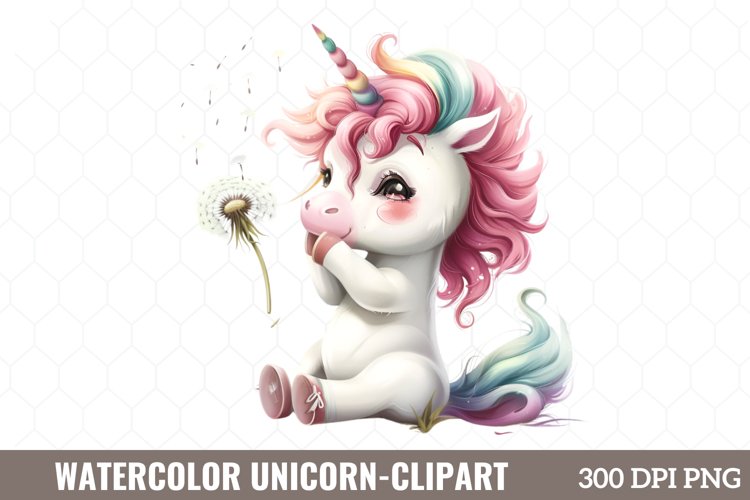 Watercolor Unicorn Clipart, Watercolor Clipart (3527722)