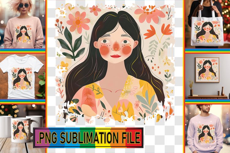 Stylish Portrait Watercolor Sublimation