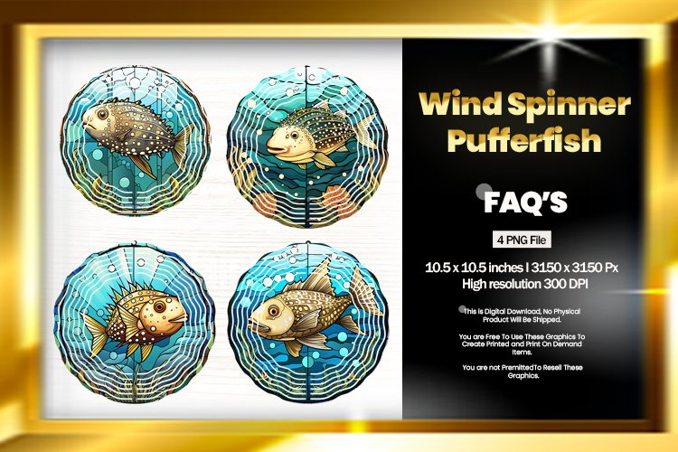 Pufferfish Wind Spinner Sublimation - 04 Variations