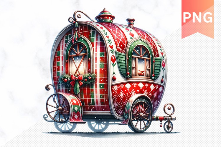 Christmas Whimsical Caravan - Clipart PNG Design