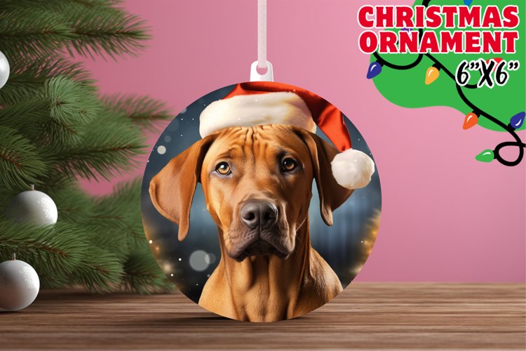 Santa's Puppy Dog 3D Ornament Printable Art