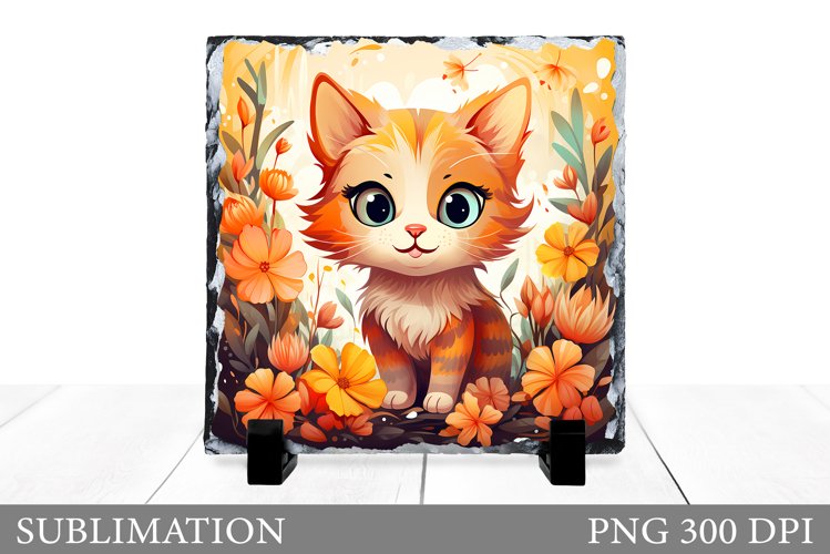Cute Cat Sublimation. Cat Slate Sublimation (3610536)