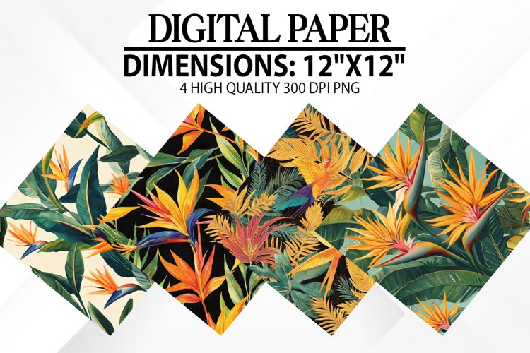 Bird Of Paradise Digital Paper, Paradise Background