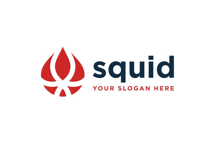 creative squid logo design vector