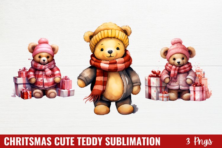 Christmas Cute Teddy Sublimation clipart (4276308)
