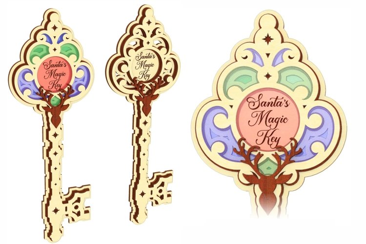 Santa's Magic Key - laser cut file, SVG DXF pattern