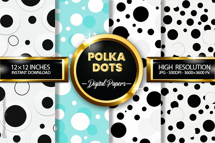 Polka Dots Digital Papers - 04 Variations (3587911)