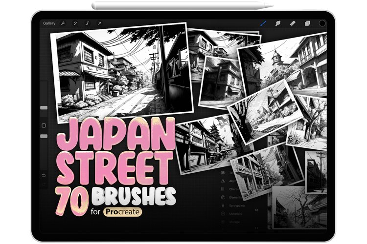 70 Procreate Japanese Streets in Anime Style