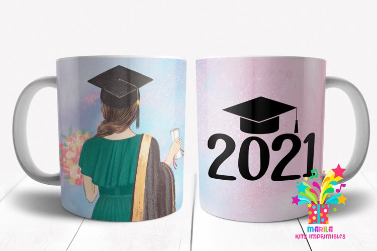 Graduate girl mug sublimation design / Mug Wrap #4