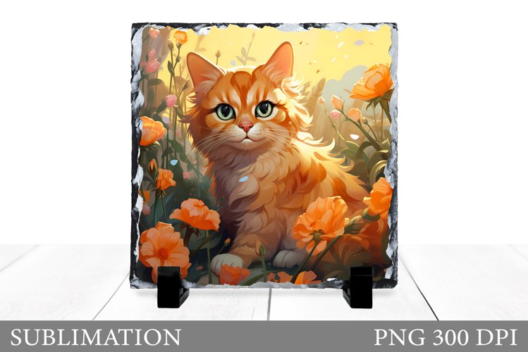 Cat Sublimation. Cute Cat Slate Sublimation