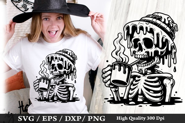 Melting Skeleton SVG Design - Skeleton T shirt Design
